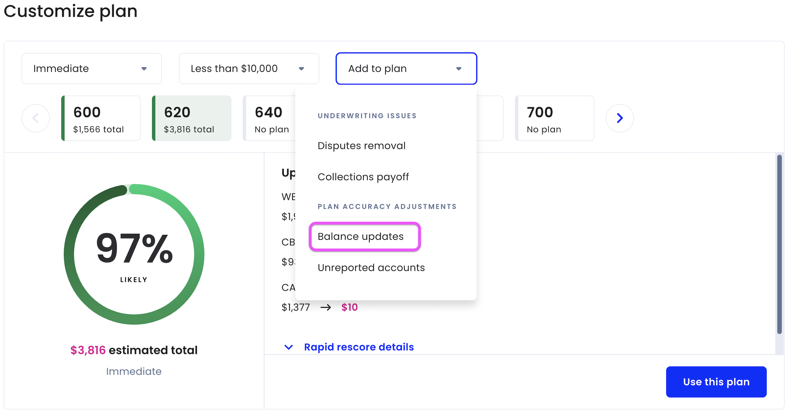 Plan Accuracy: Balance Updates – Help Center